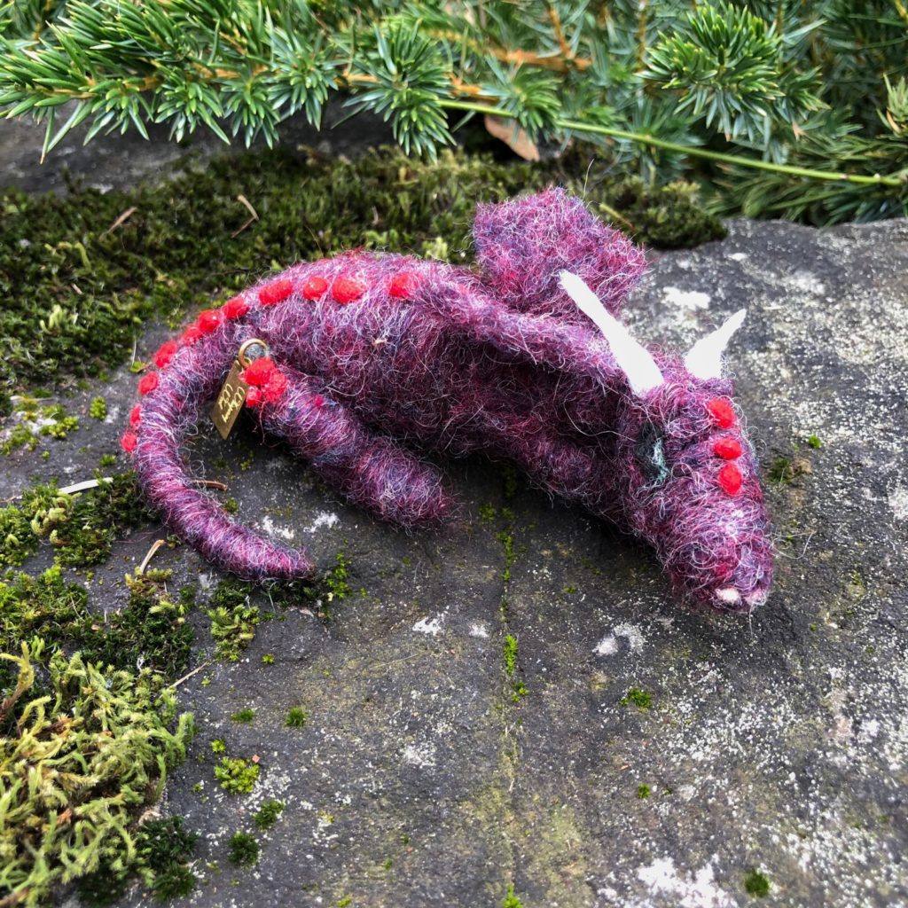 Sleeping Baby Dragon in Needle-Felted Wool | South Main Creative